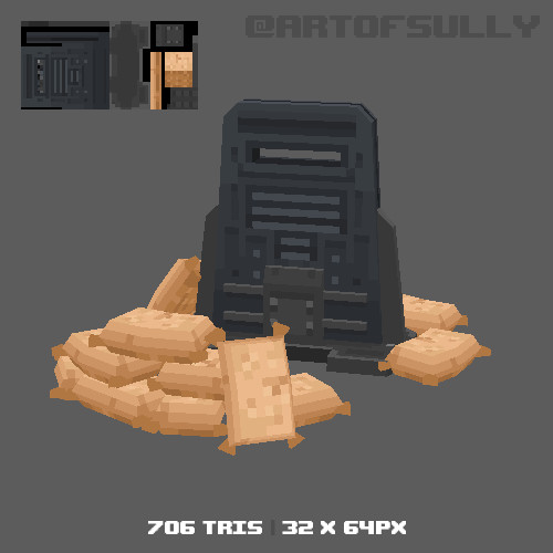 ArtStation - 3D Pixel-Art Military Barriers (Commission)