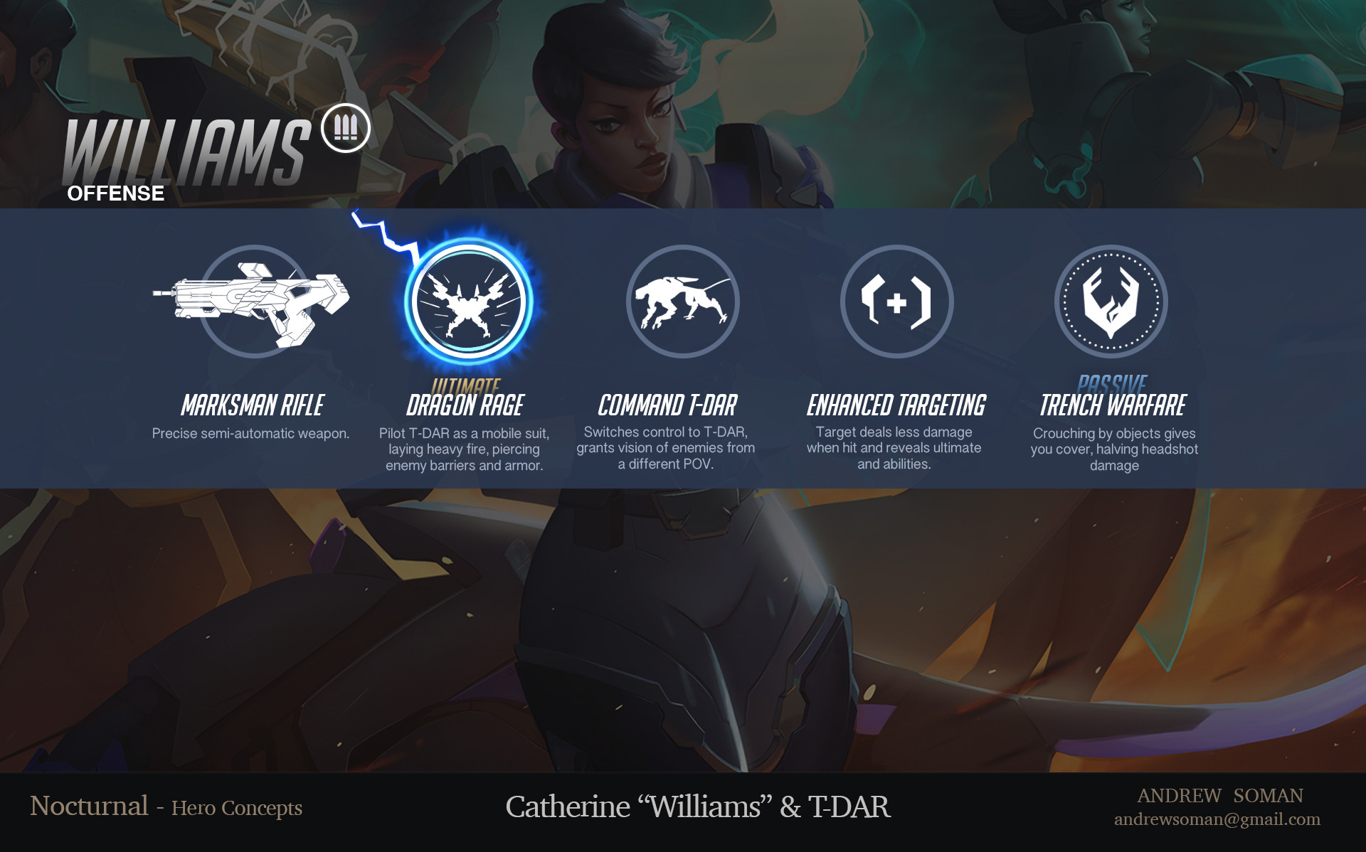 Drew Soman - Williams - Overwatch Fan Character Concept