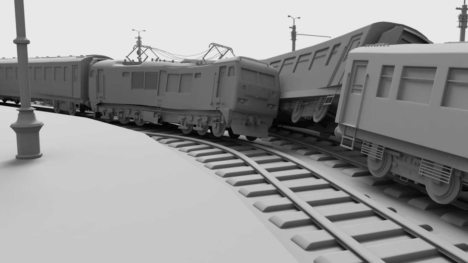 ArtStation - Train Accident Scene