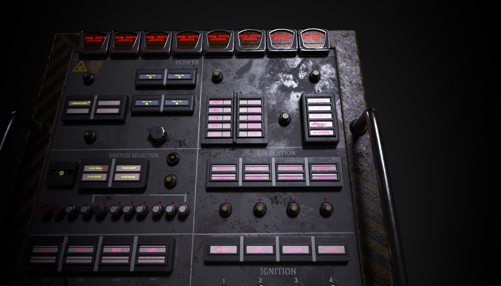 ArtStation - Weather Damaged - Nuclear Control Panel Prop