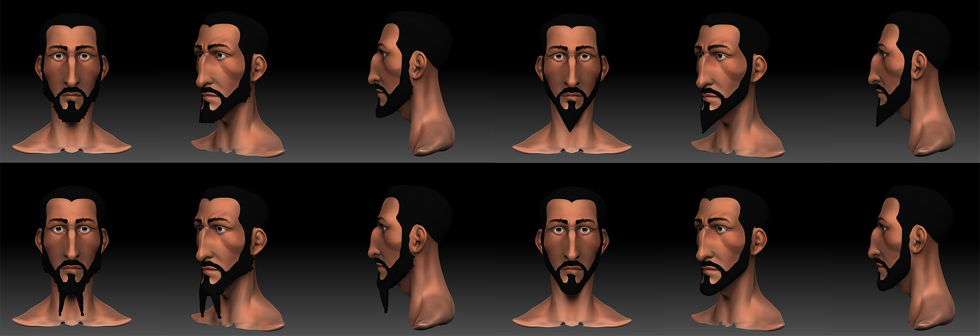 ArtStation - André - WIP II - Character head and Color Base