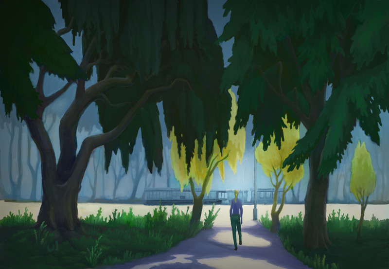 ArtStation - Sun in the leaves of trees