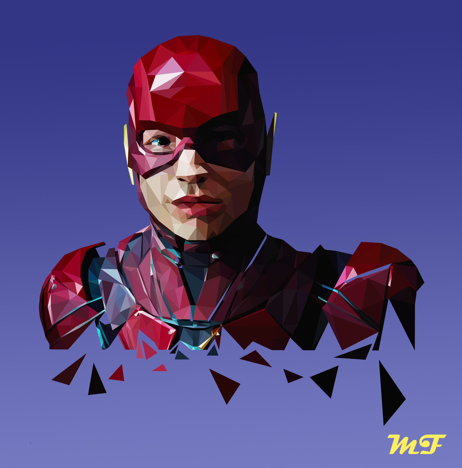 ArtStation - The Flash Polygonart 2017