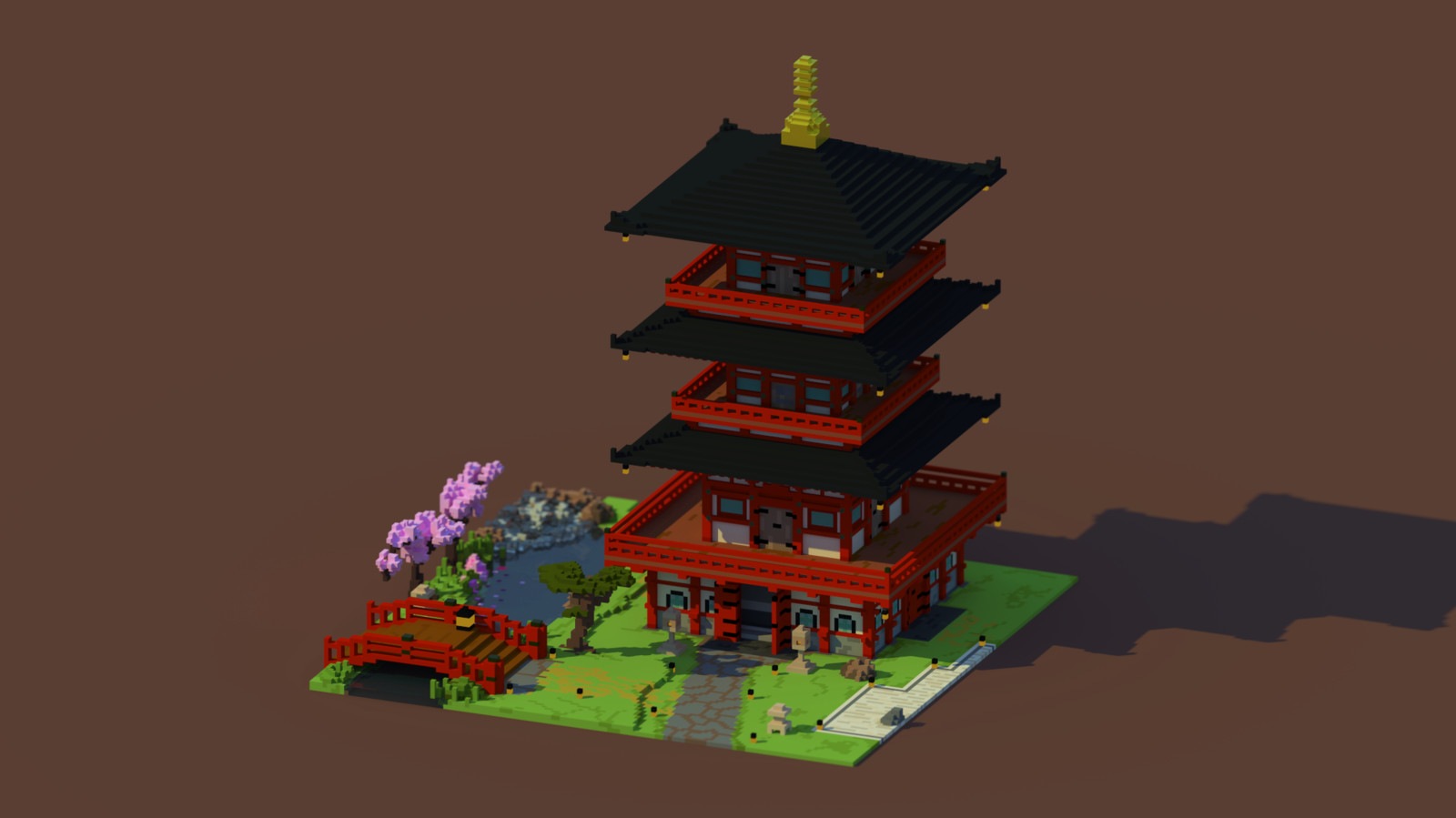Brieuc Baillot - Voxel - Japanese Temple