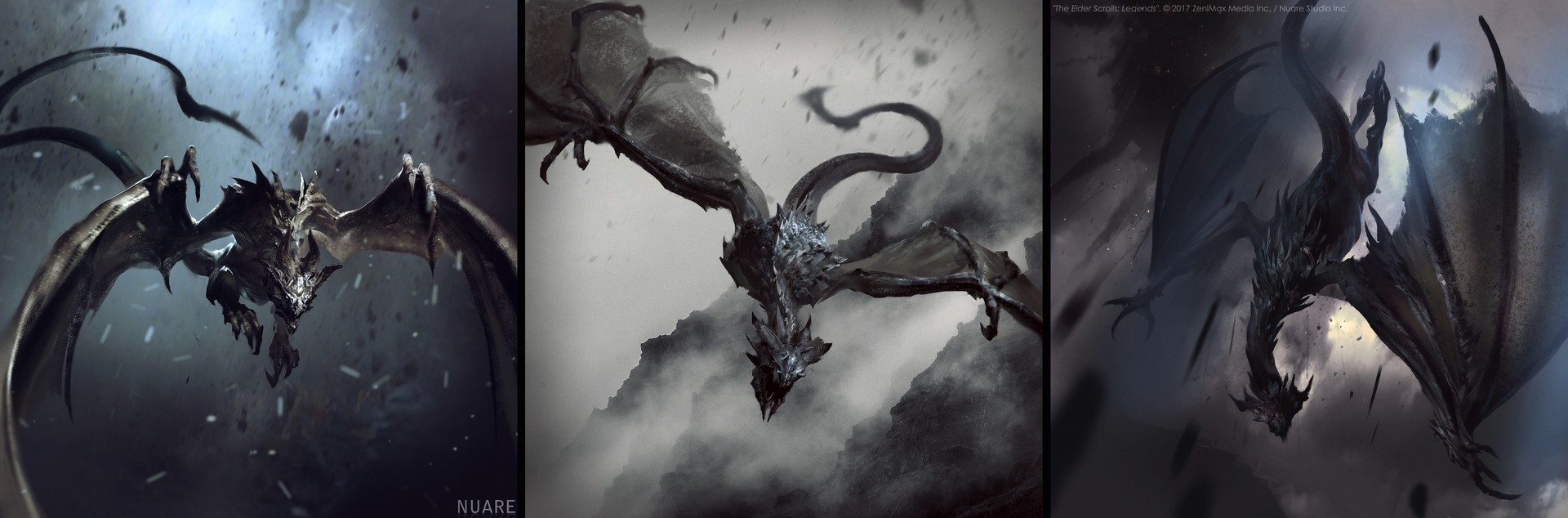 nuare-studio-skyborn-dragon-sketches-6061x2000.jpg (1920×634)-花瓣网