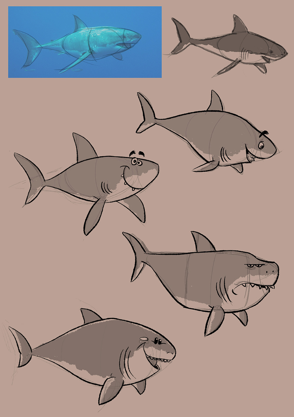 ArtStation - Estudo Personagem - Tubarão