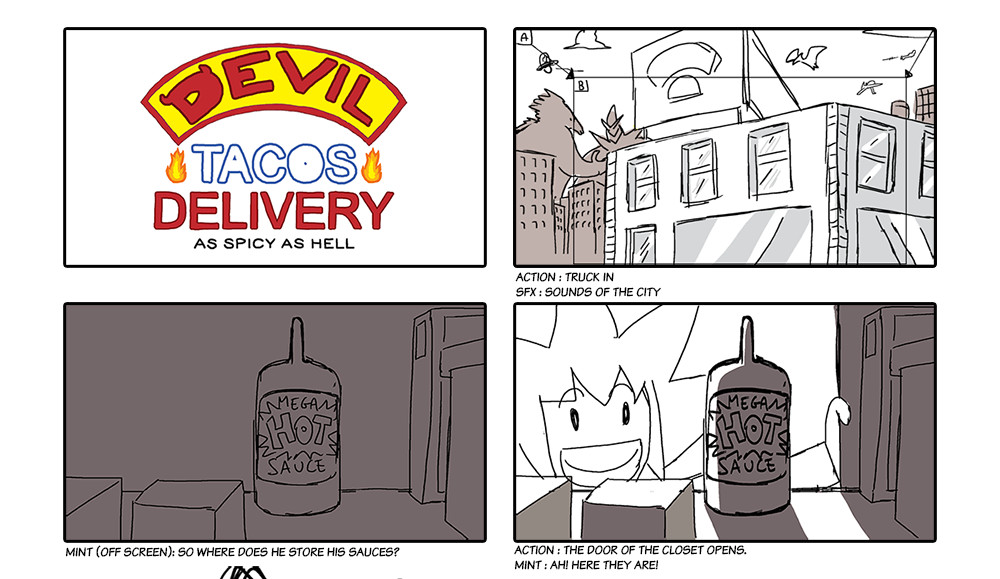 ArtStation - Storyboards (Devil Tacos Delivery)