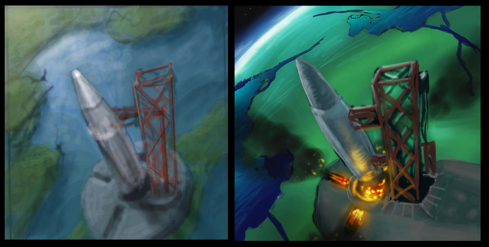 ArtStation - TWIN V TWIN Rocket Launch pad