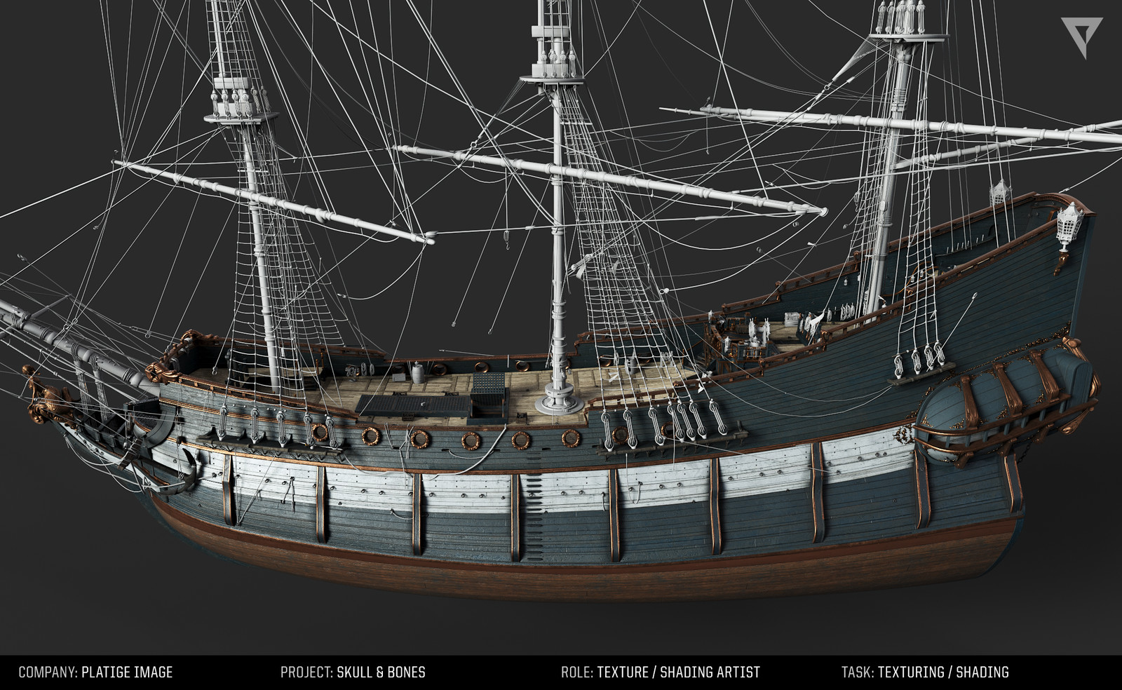Tomasz Kawecki - Skull & Bones - Merchant ship, texturing and shading.