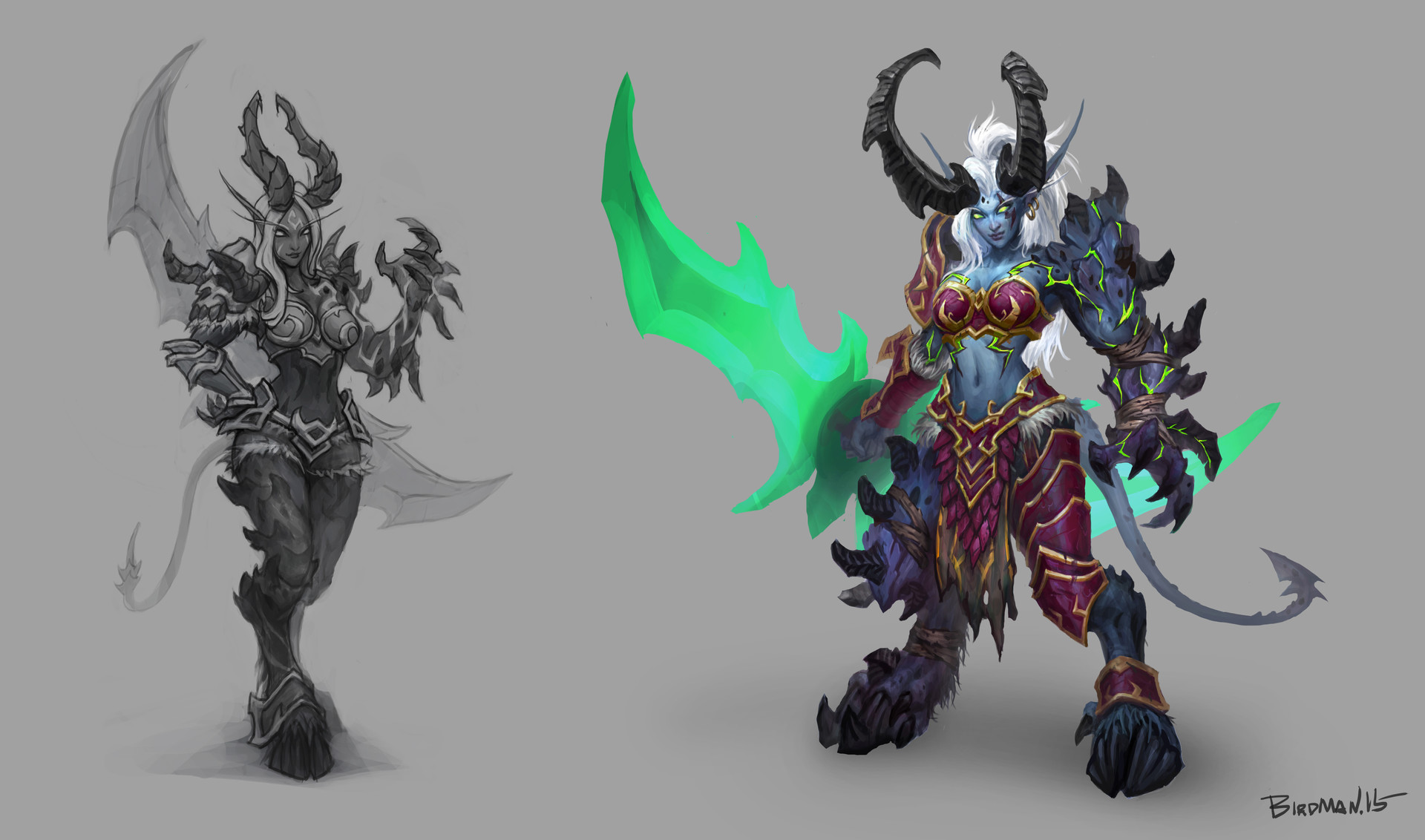 ArtStation - Dark Elf Demon Hunter lady