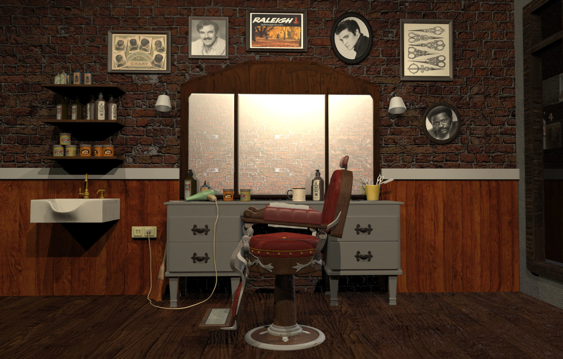 ArtStation - 3D modeling of Barbershop