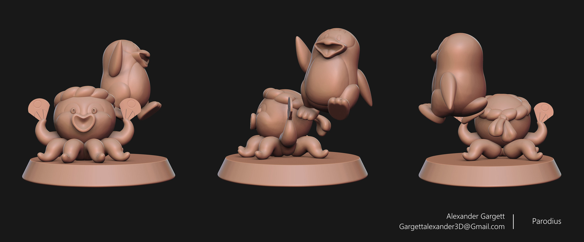 ArtStation - Parodius - Takosuke and Pentarou Statue