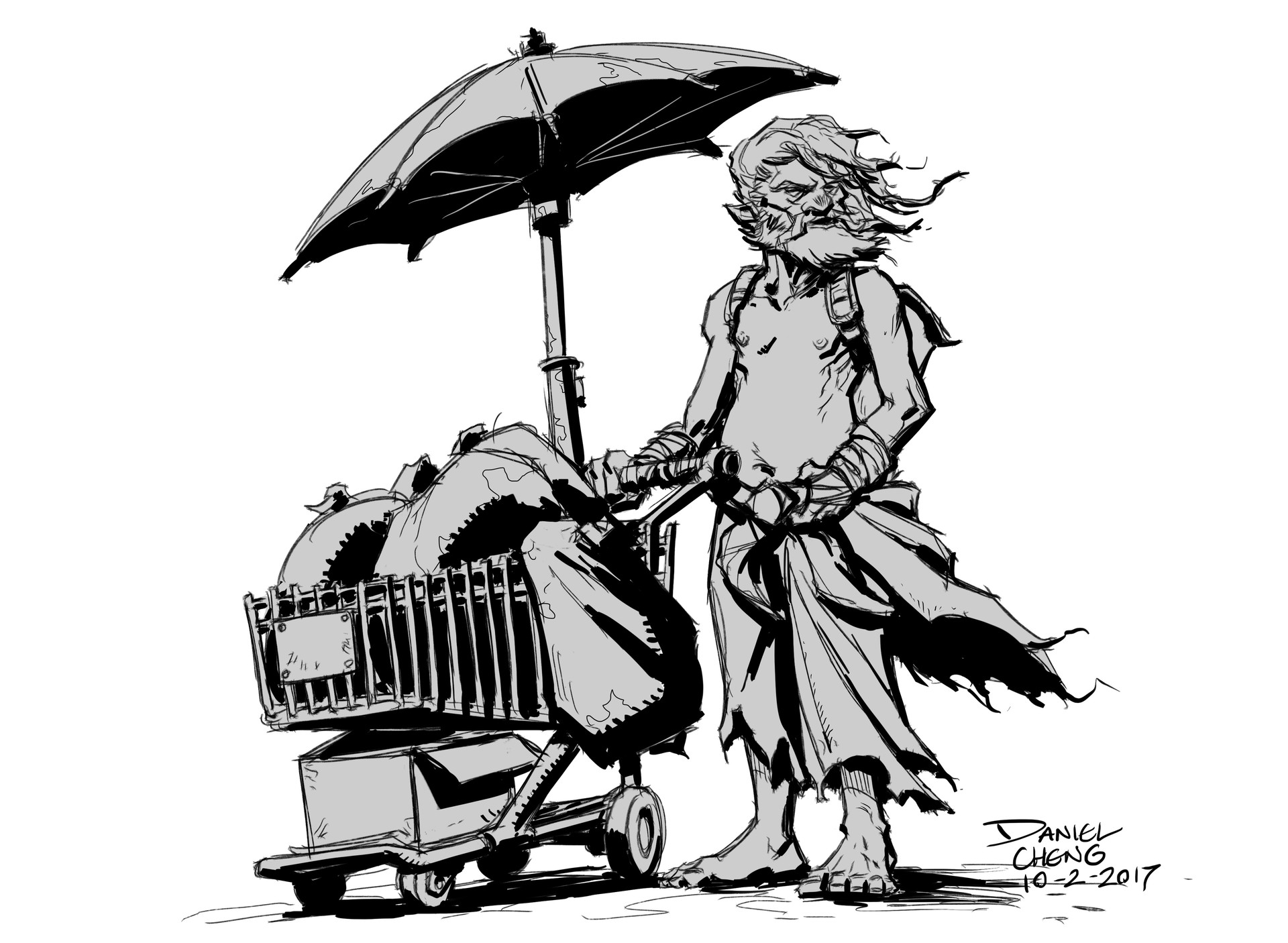 Daniel Cheng - Drone fight and Inktober 2017