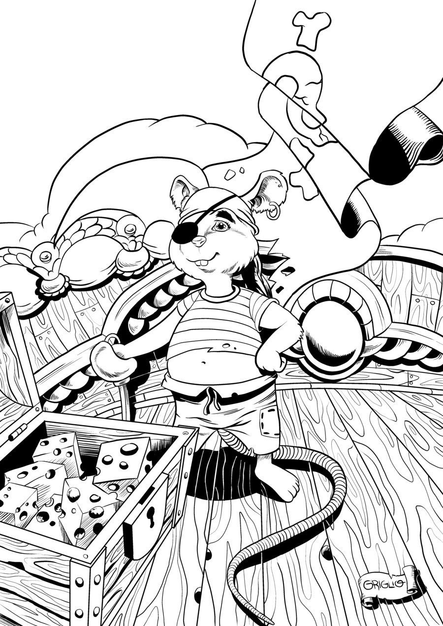 ArtStation - Mouse pirate - ink