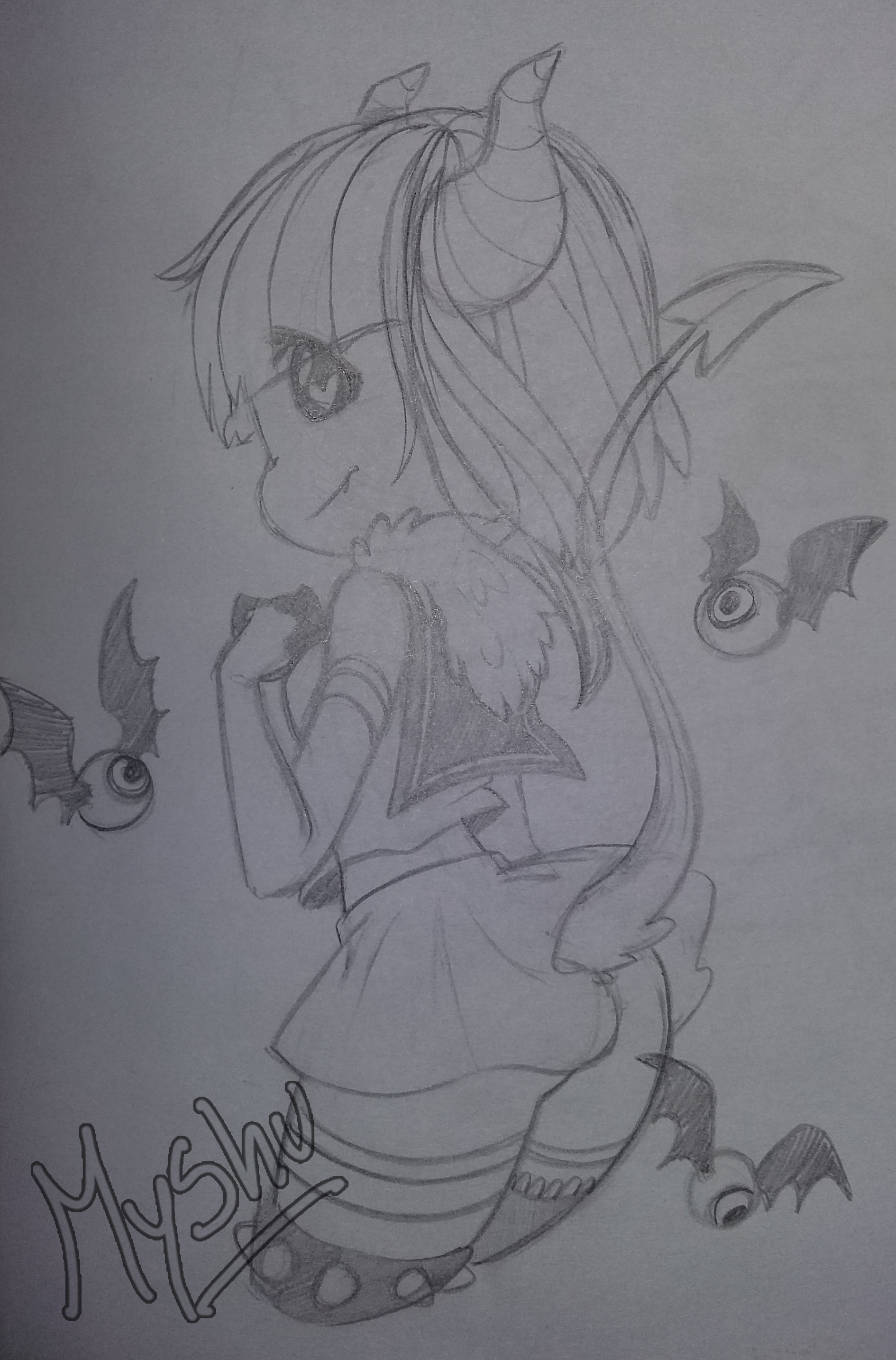 how to draw anime devil girl