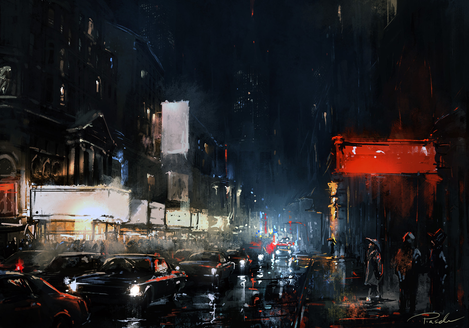 ArtStation - City in Rain