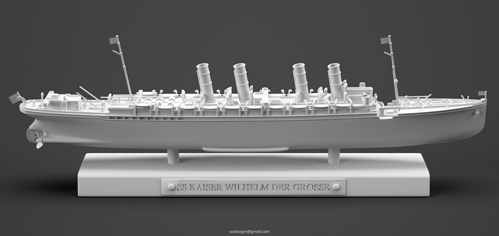 Vasilije Ristovic - Ocean Liner "SS Kaiser Wilhelm Der Grosse" 1897.