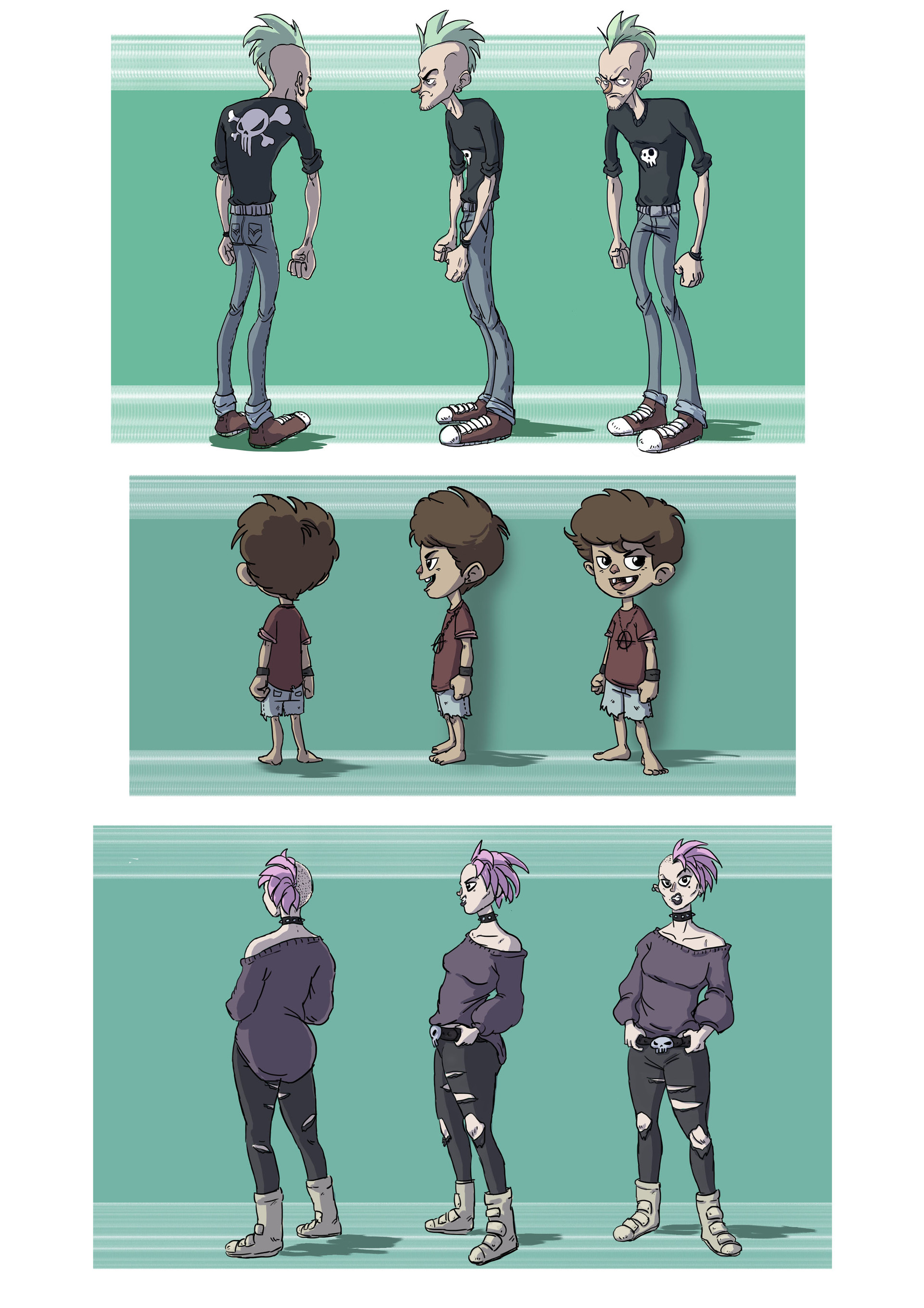 ArtStation - Turnaround of a Punk family