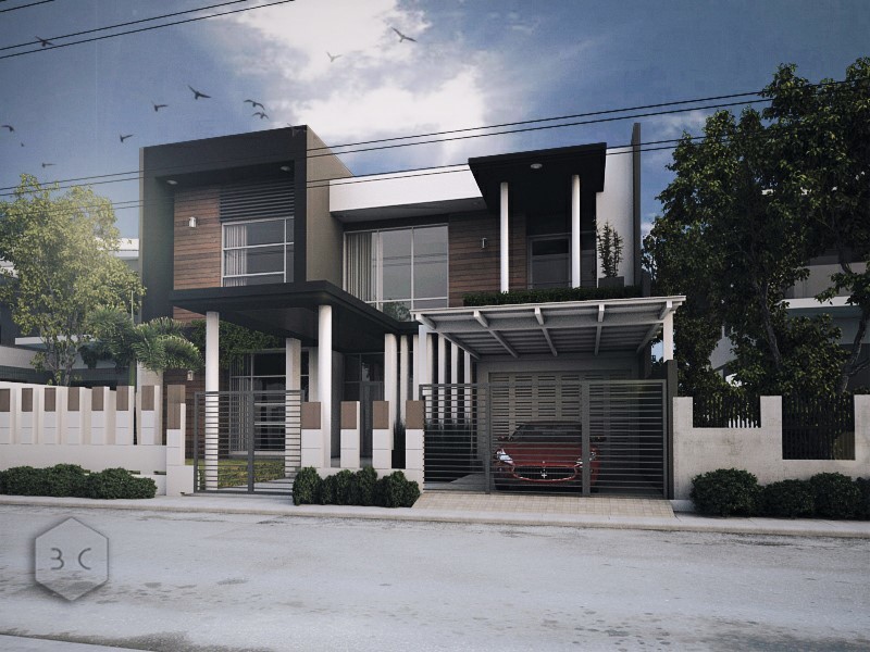 ArtStation - Black and White Contemporary 2-Story Residential