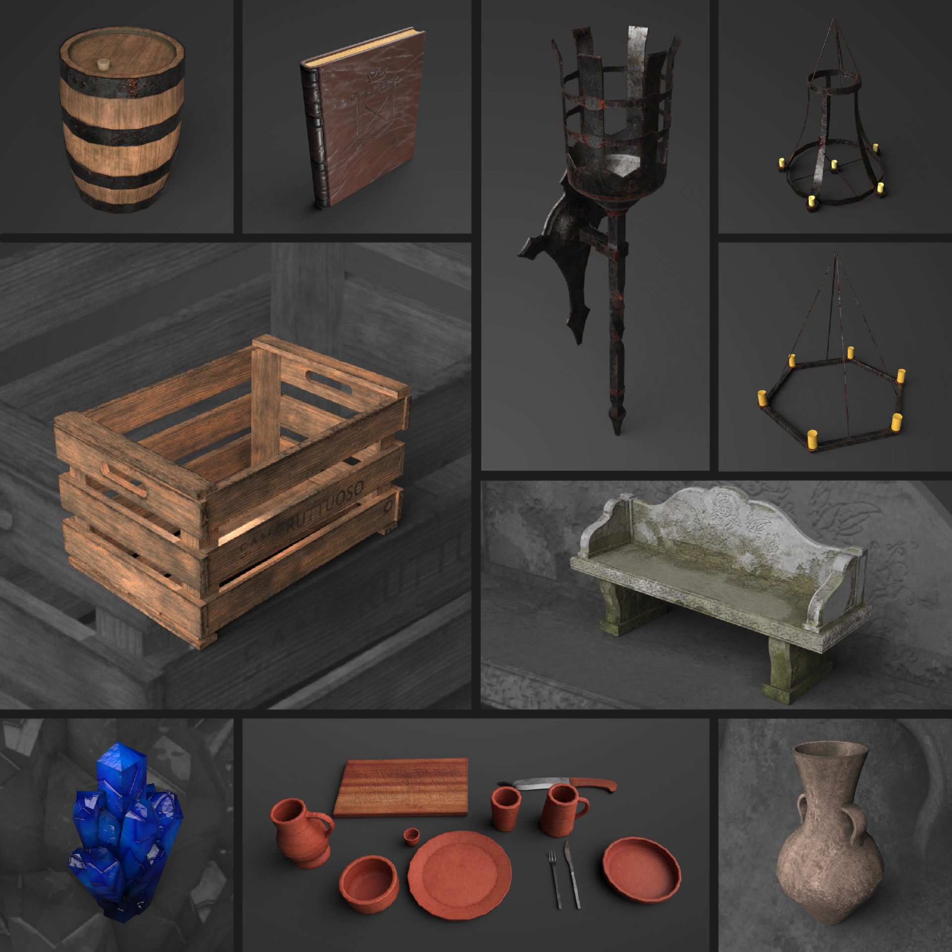ArtStation - Medieval Scene Props