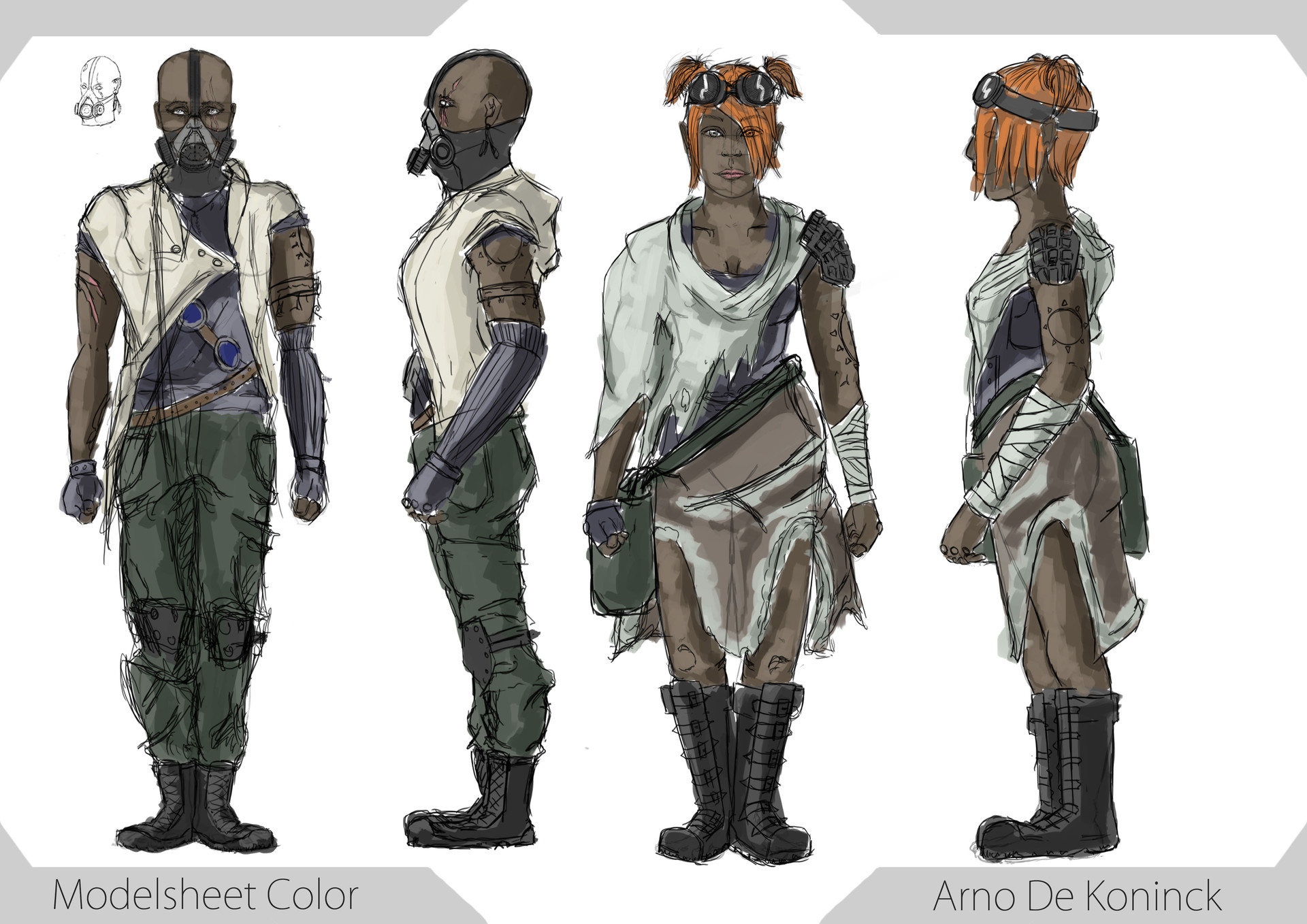 ArtStation - Dystopian character design session- Modelsheet
