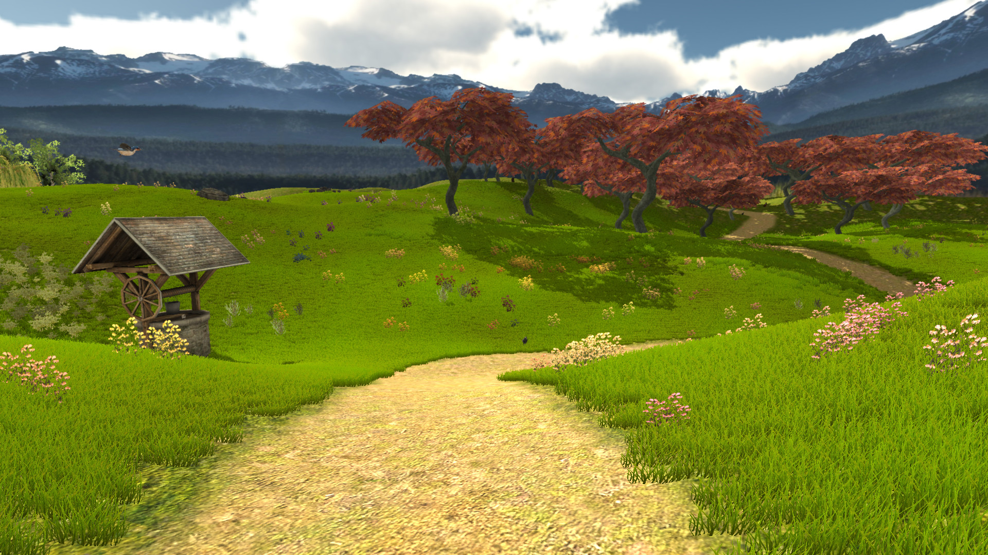 Justin Thrailkill - Grasslands level for bird call game in Unity