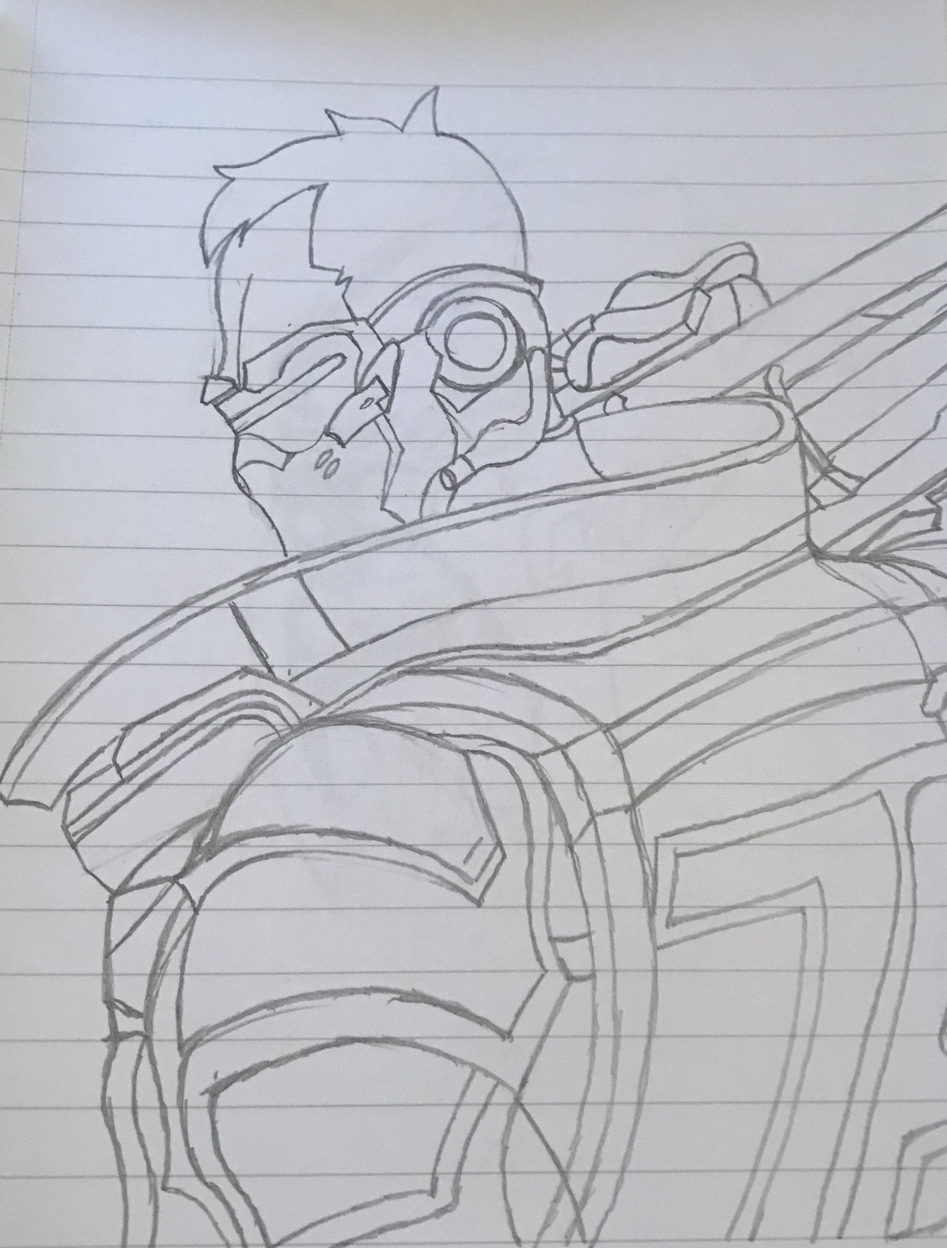 how to draw overwatch soldier 76 easy