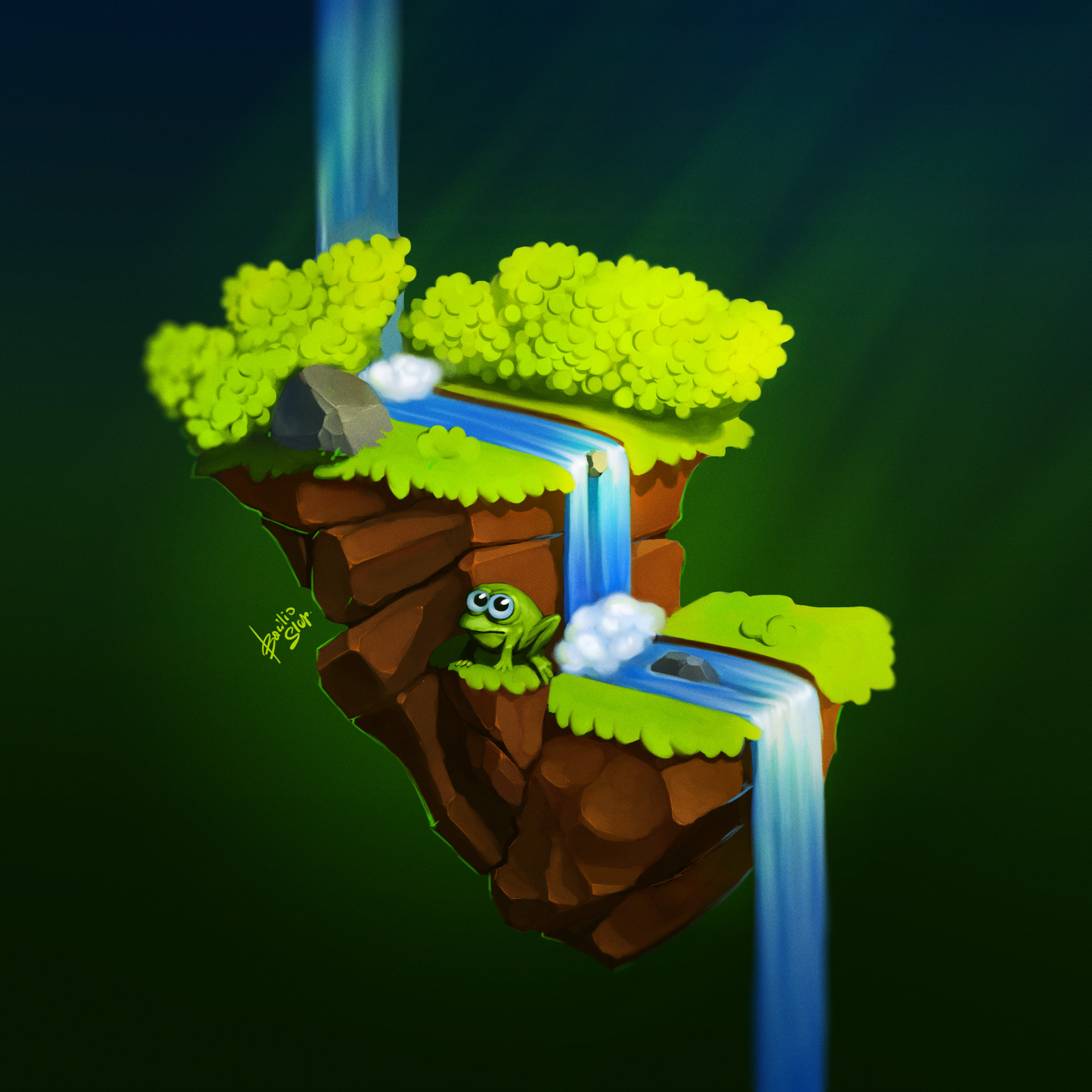 ArtStation - sketch_waterfall