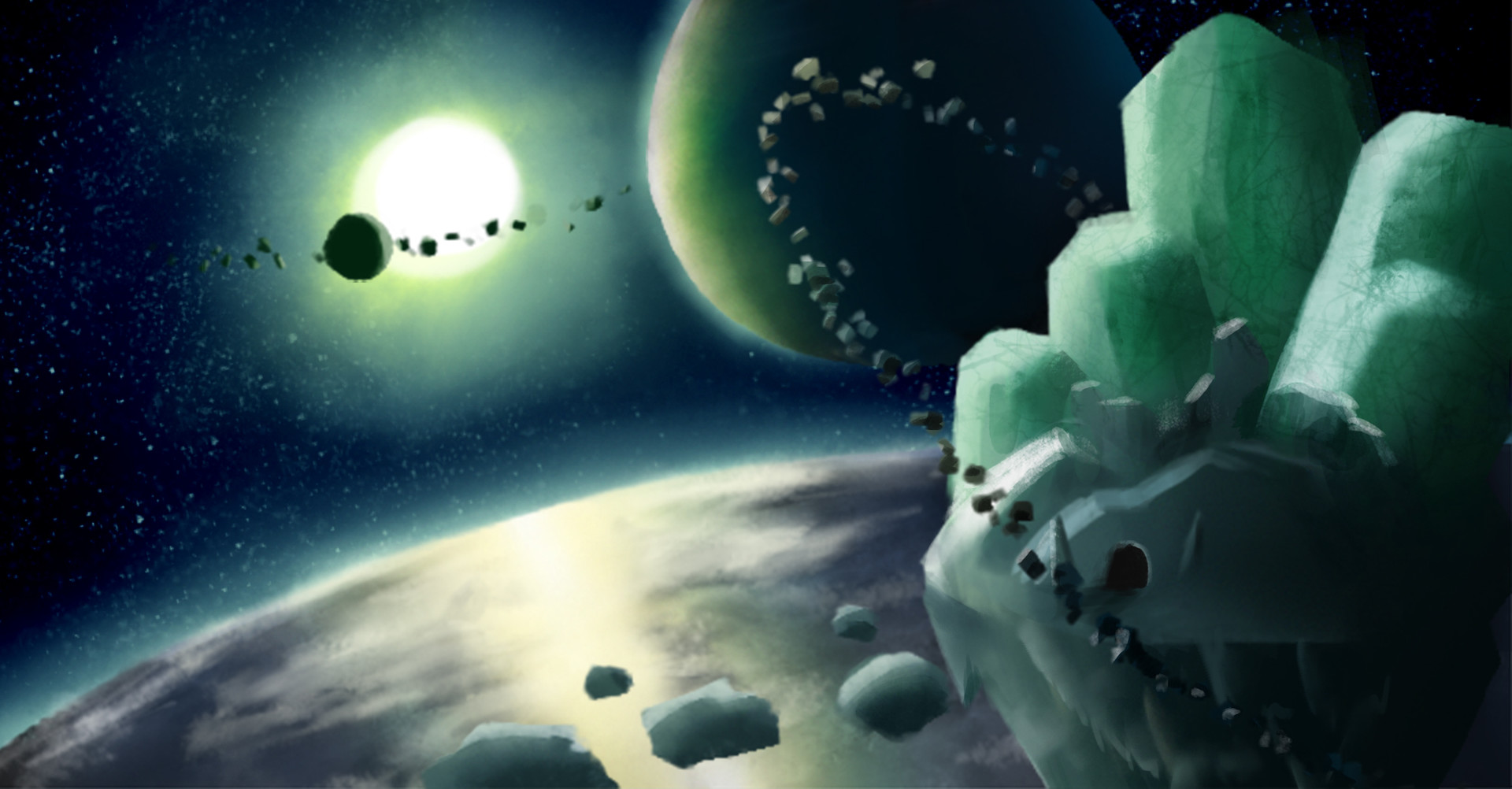 ArtStation - Crystal Asteroid Temple - Environment Design