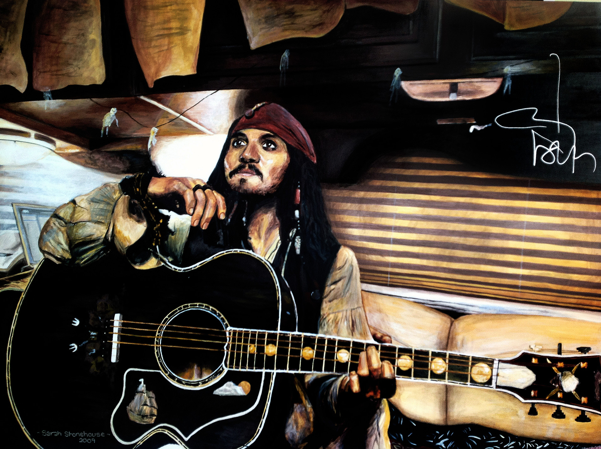 ArtStation - Sparrow on Guitar