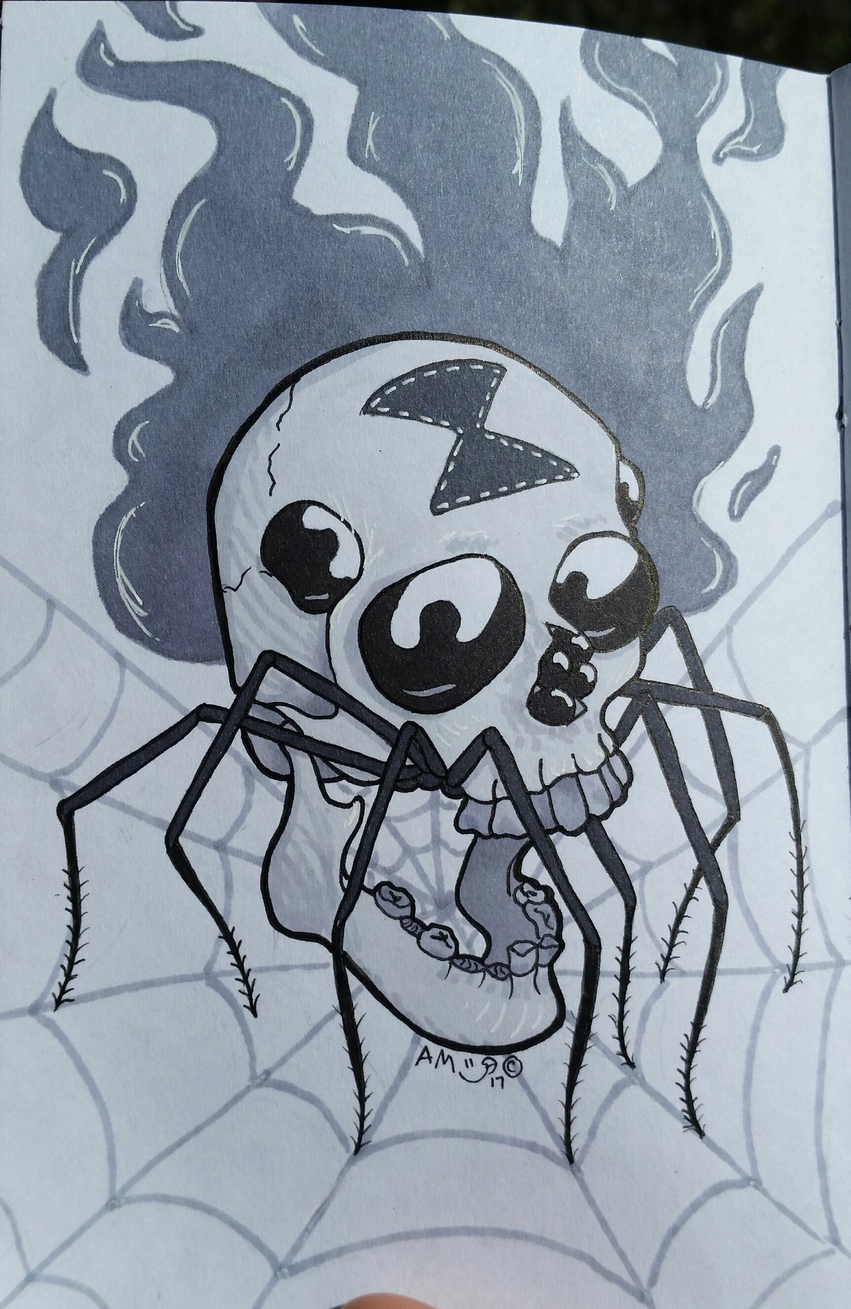 ArtStation - Inktober17 Day 15! Skull Spider!