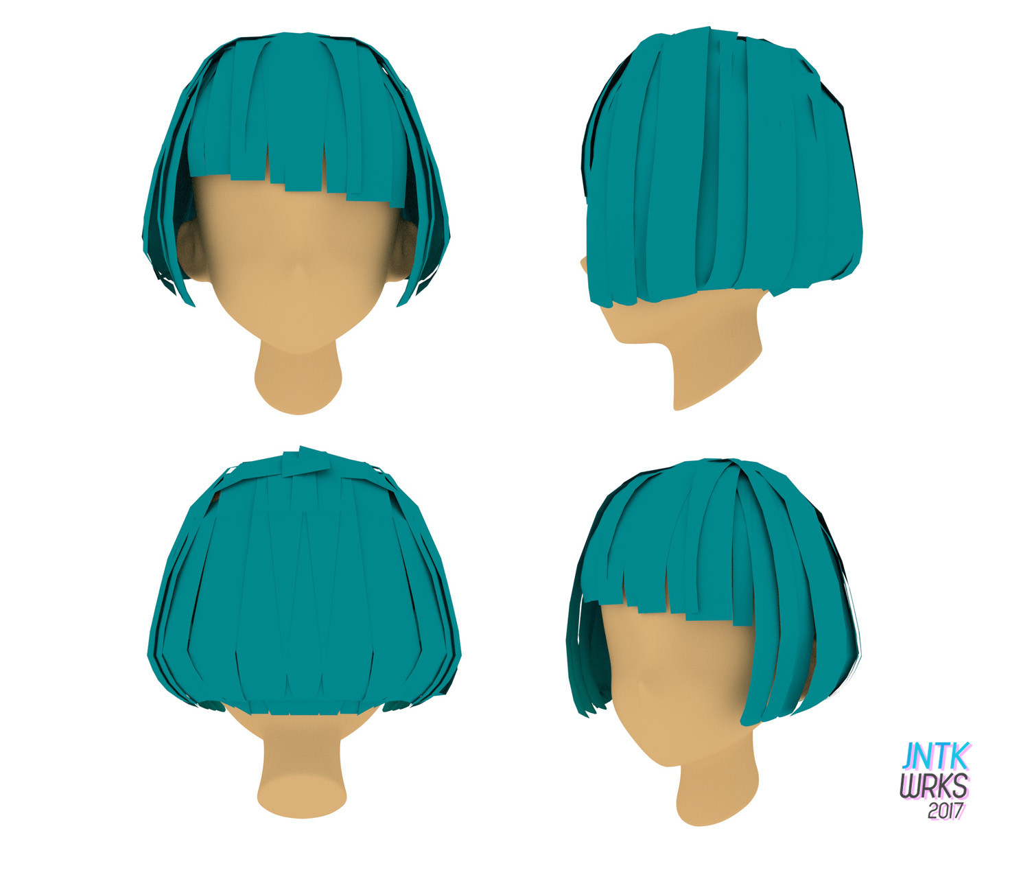 JNTKWRKS - Lowpoly Hair Modeling