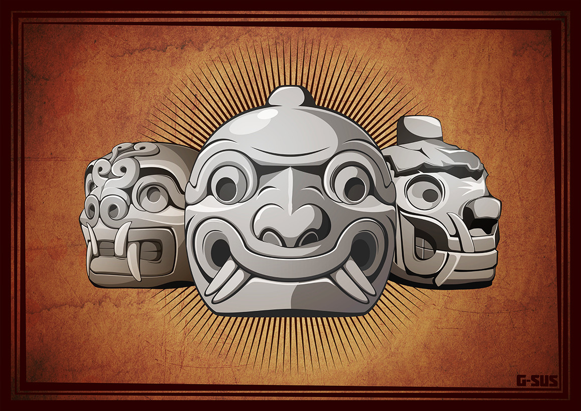 ArtStation - Cabeza clava Chavin art print