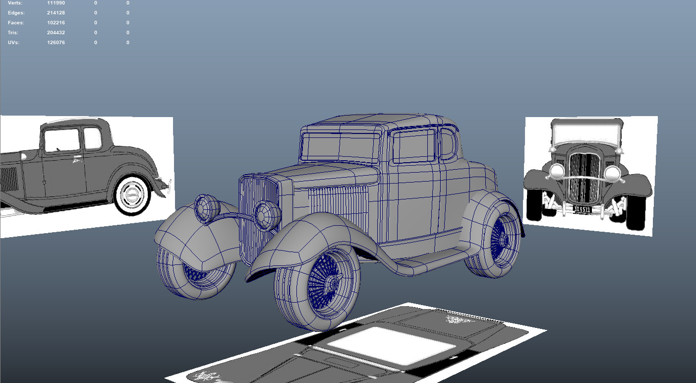 Classic Car Blueprints For 3d Modeling