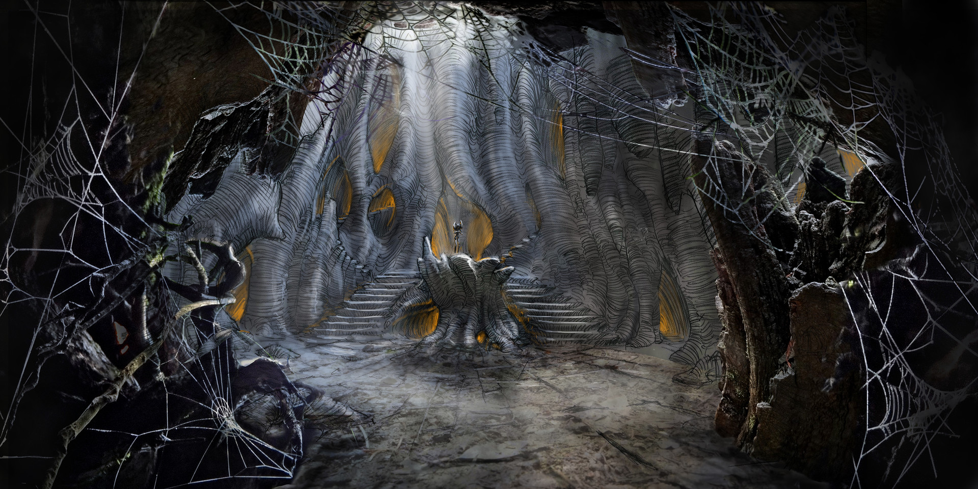 ArtStation - Strange Magic - Tree Stump Throne room