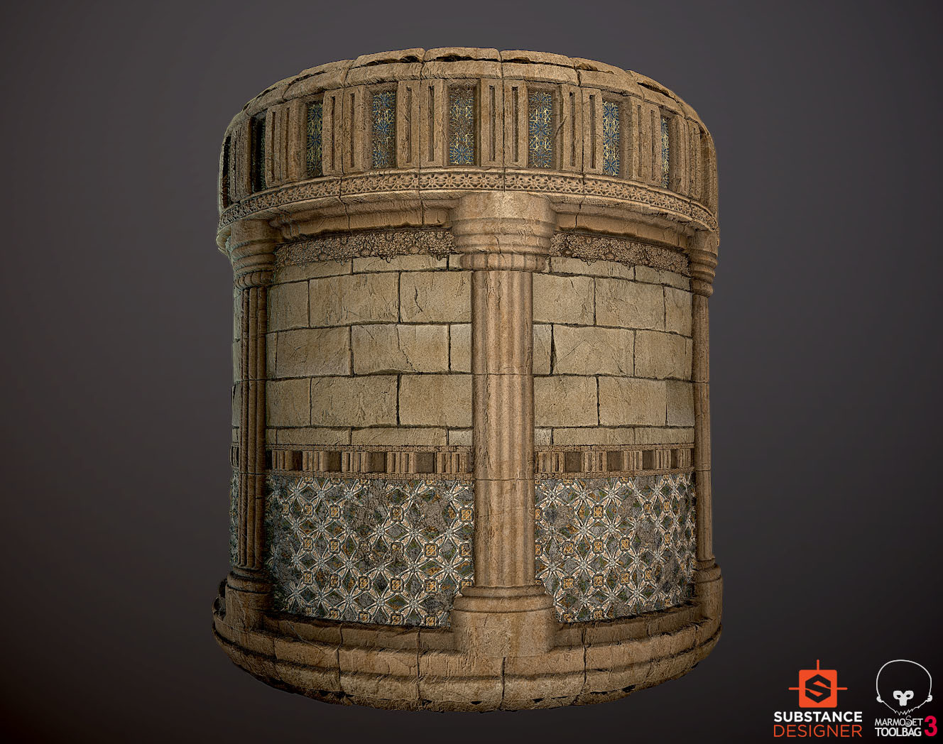 ArtStation - Substance Designer. Pillar & Wall