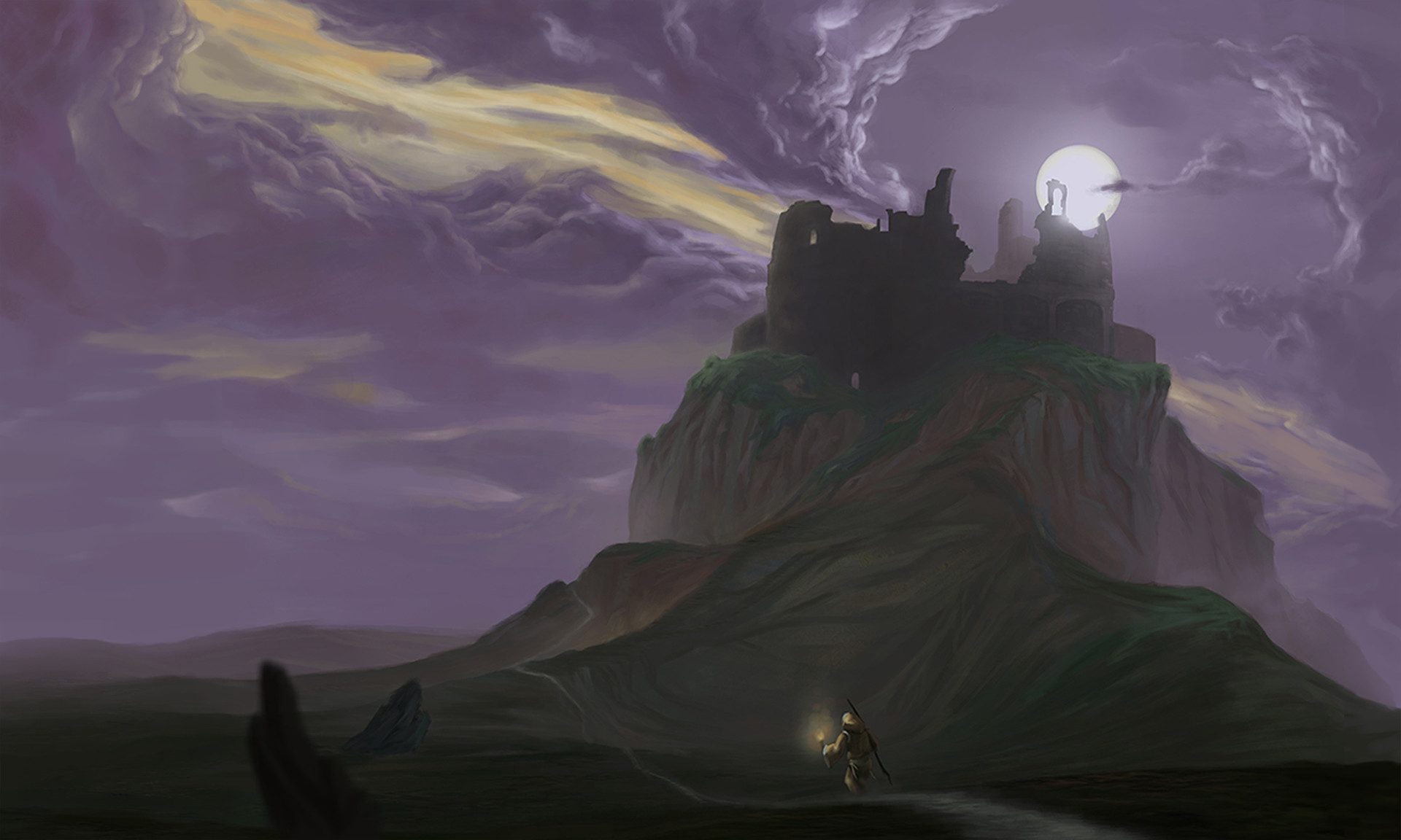 ArtStation - Gandalf travelling to Amon Sul