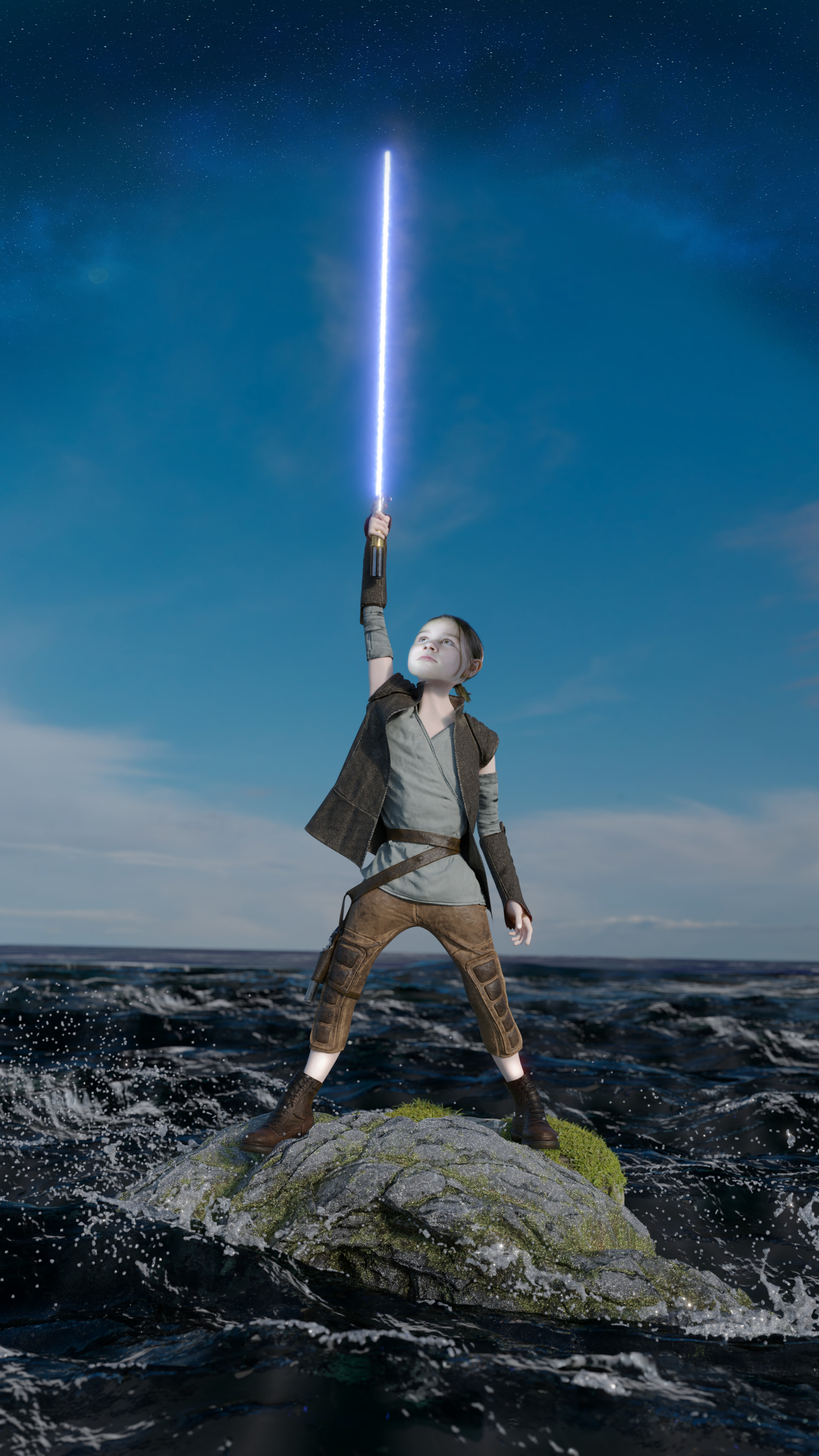 ArtStation - Rey's Jedi training