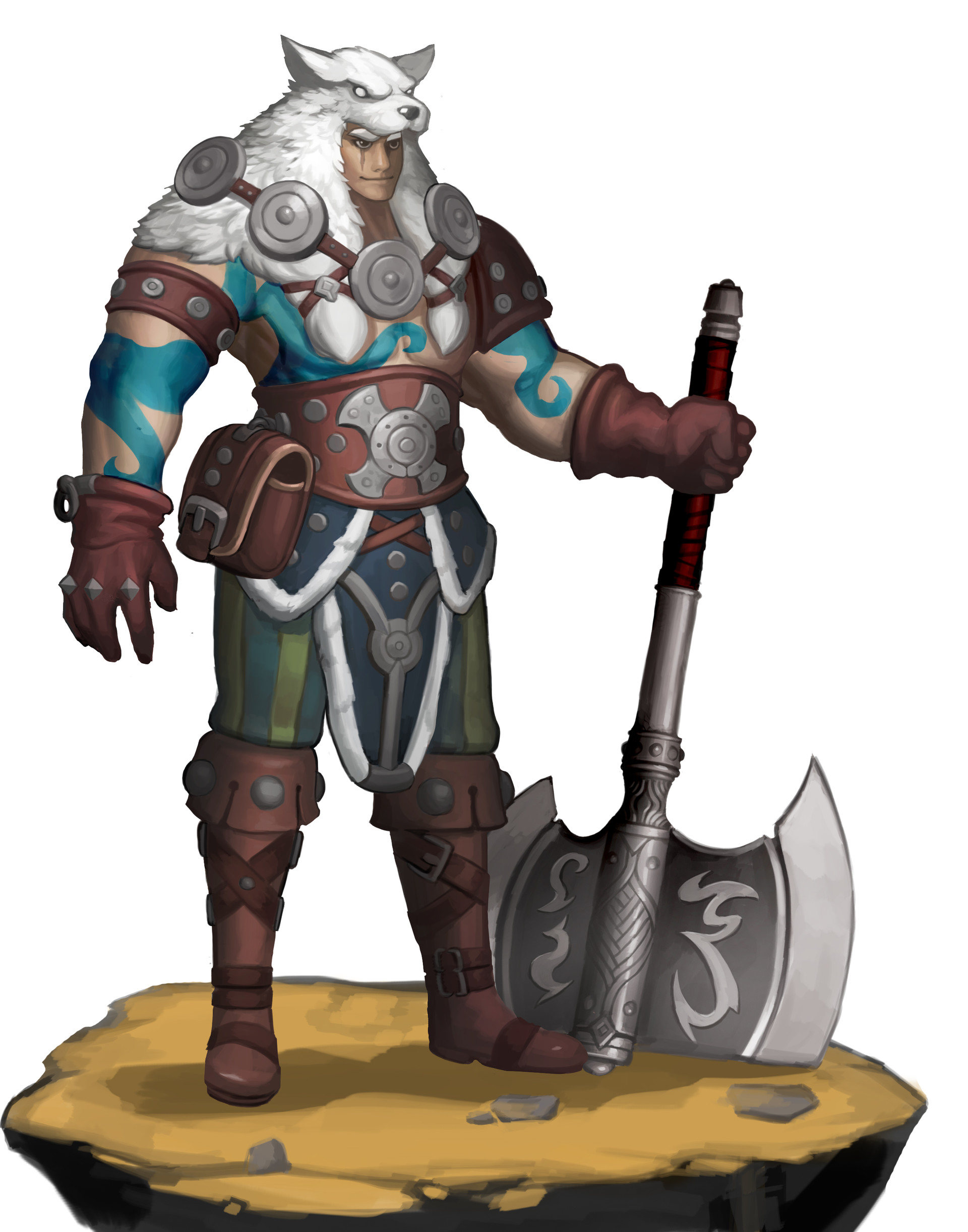 ArtStation - white wolf axe viking