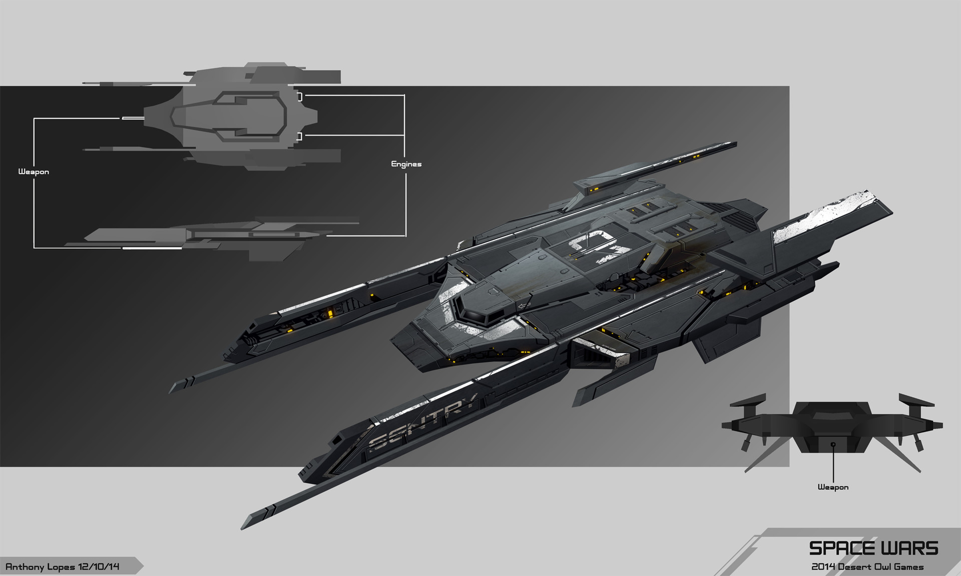 Anthony Lopes - Space Wars Ship Concepts: SOL Imperial Worlds