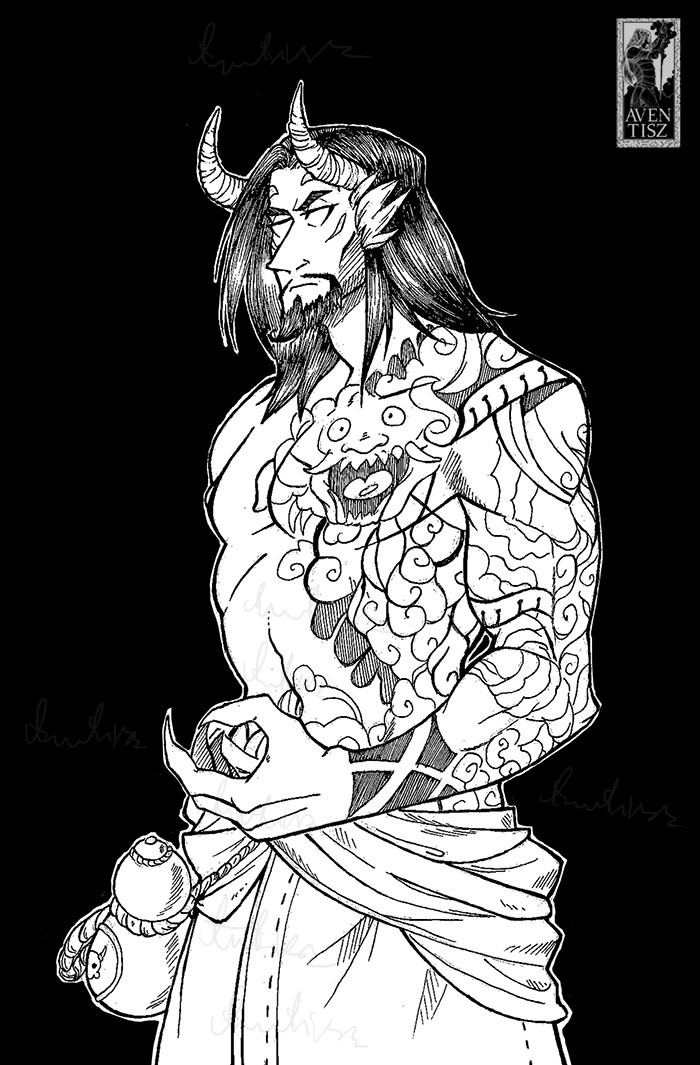 ArtStation - Inktober: Demon Hanzo