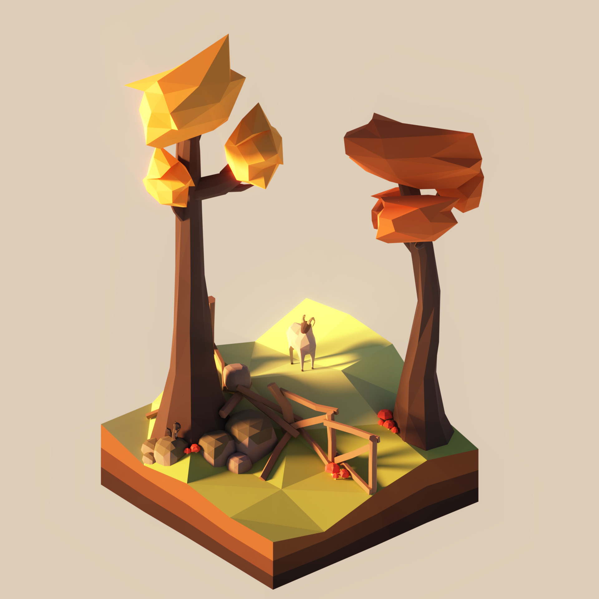 ArtStation - Low Poly Autumn