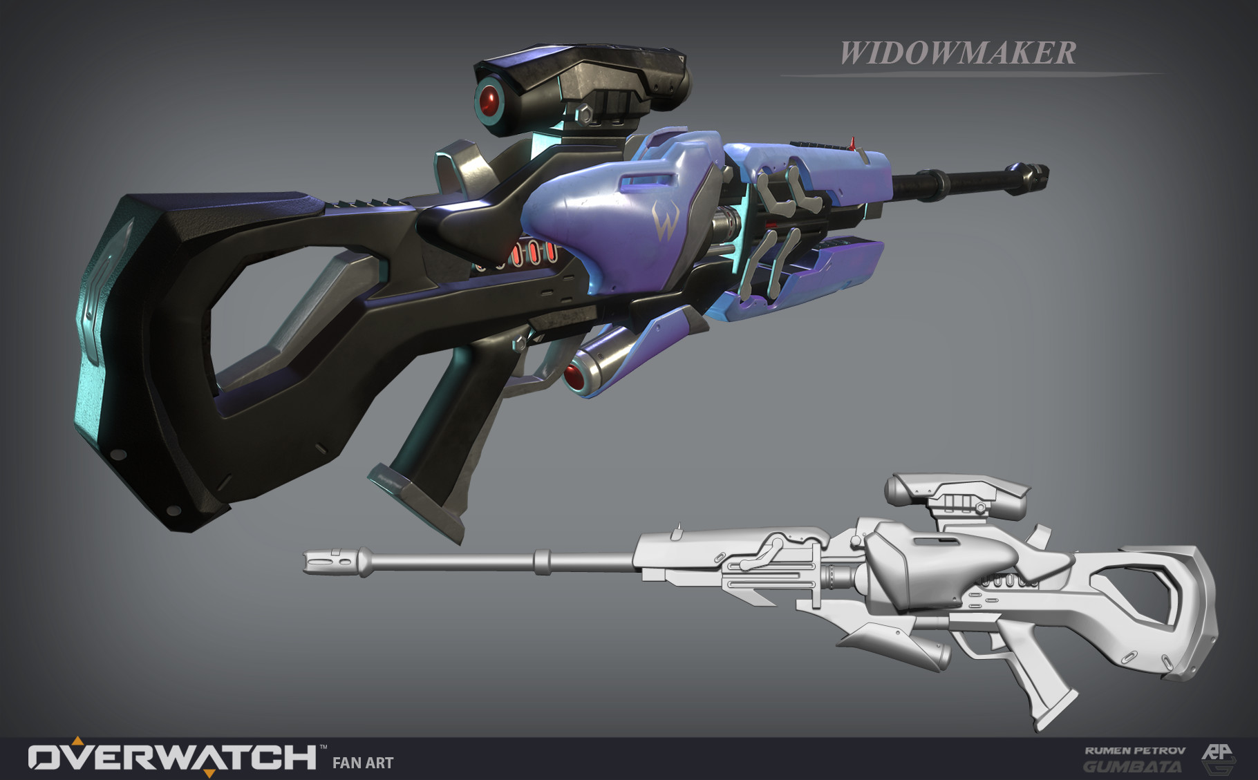 how to draw widowmakers gun