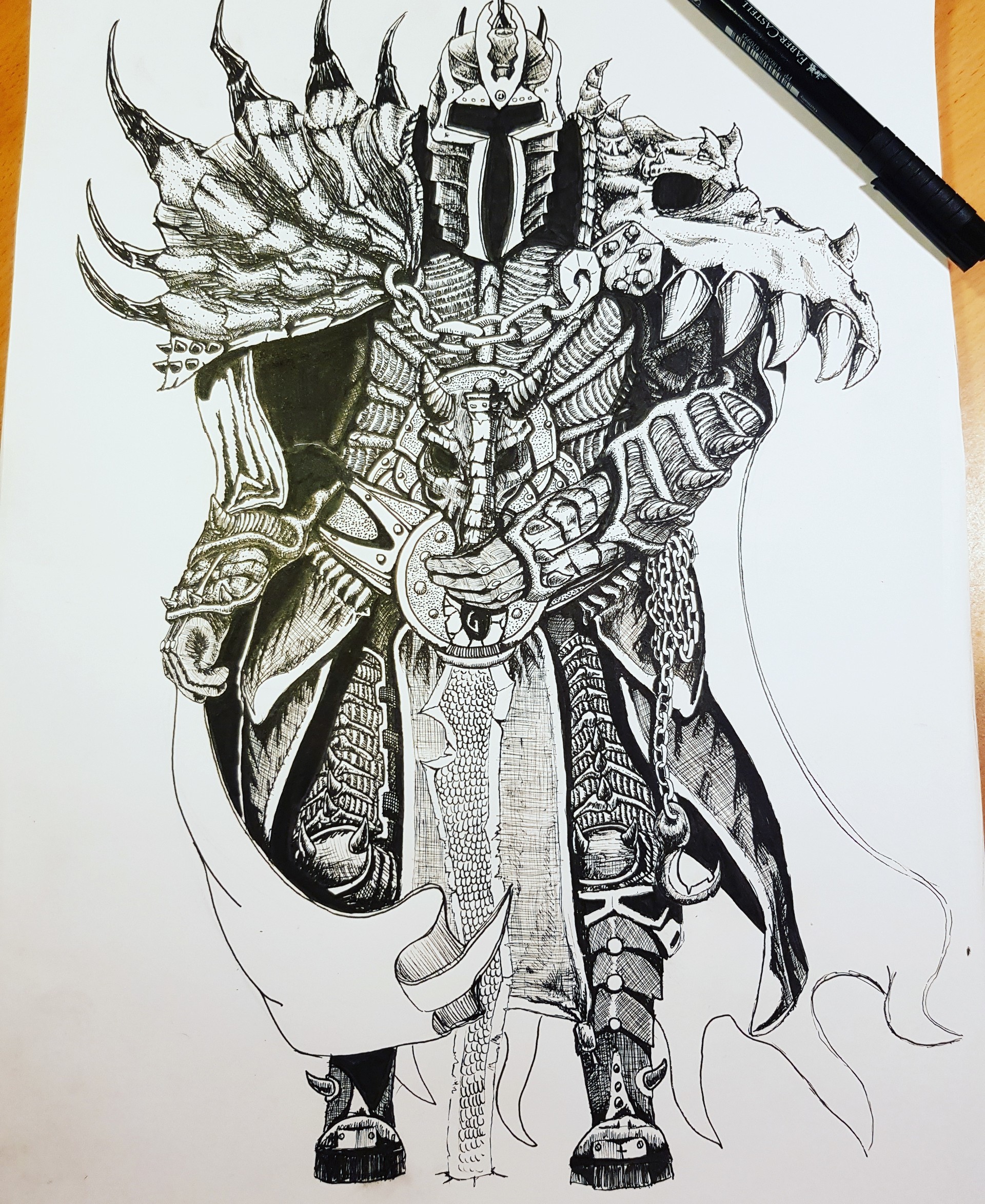 how to draw a dragon knight