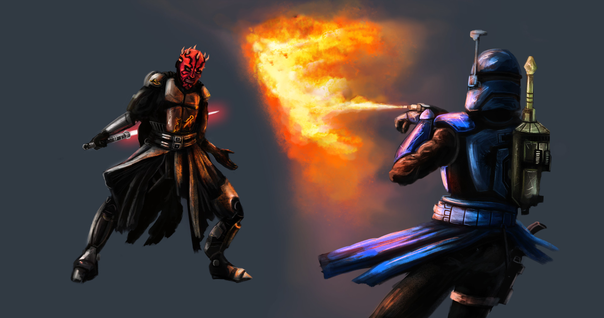 ArtStation - Maul vs. Mandalorian Warrior