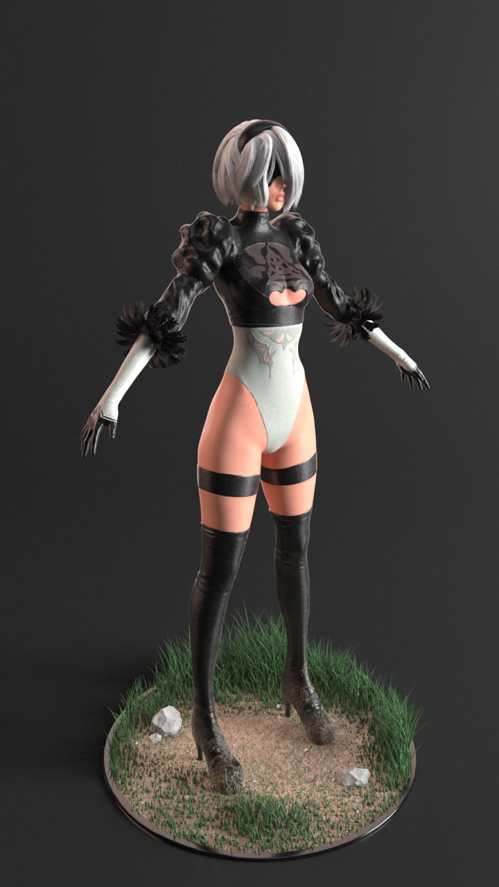 ArtStation - 2B Nier Automata fan art 3D