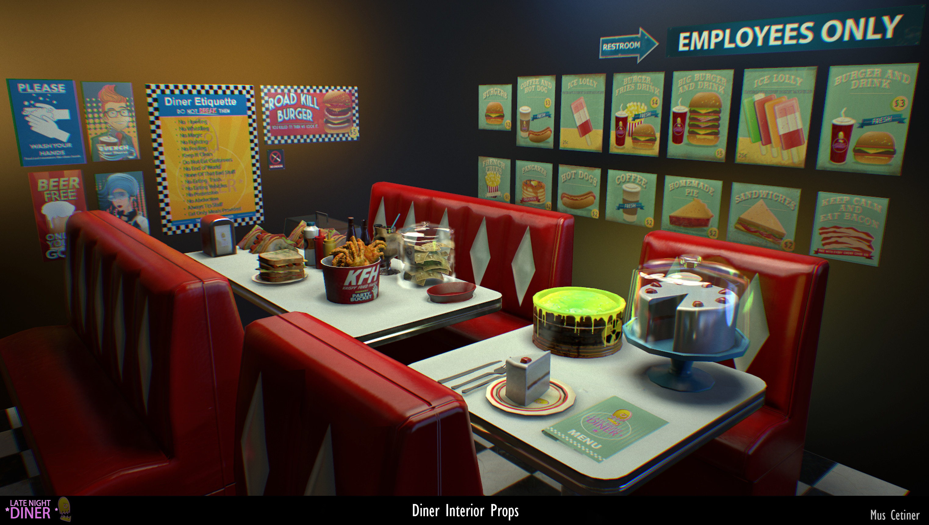 Mus Cetiner - Prop Artwork for Late Night Diner