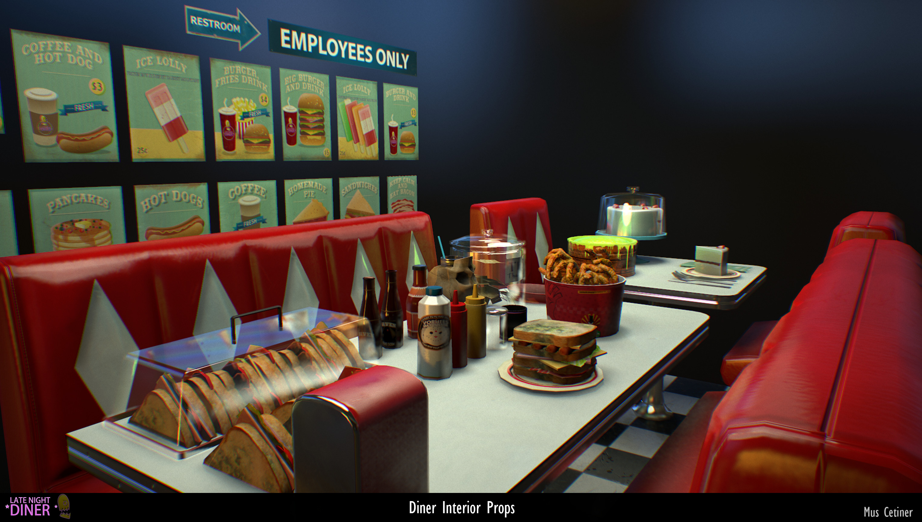 Mus Cetiner - Prop Artwork for Late Night Diner