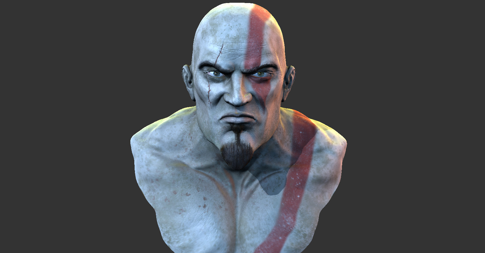 ArtStation - Head Sculpt - Kratos from 'God Of War'