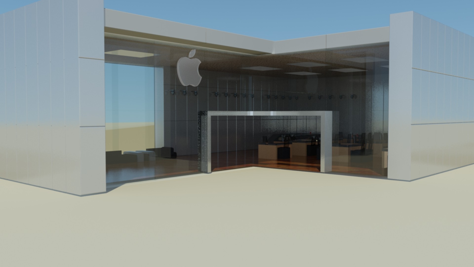 ArtStation - Apple iJustEat (Apple Store look alike fast food restaurant)